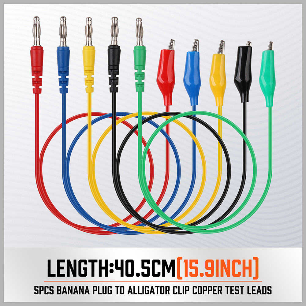 22PC Digital Multimeter Probe Test Lead Kit Cable Alligator Clip Needle ...