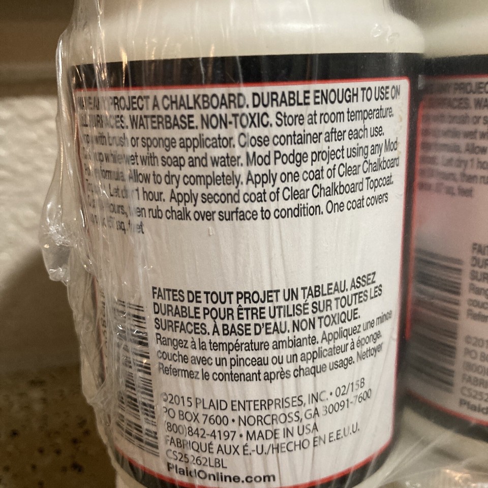 Lot 6 modge PLAID Podge Clear Chalkboard Topcoat 8 Oz Bottles NEW ...