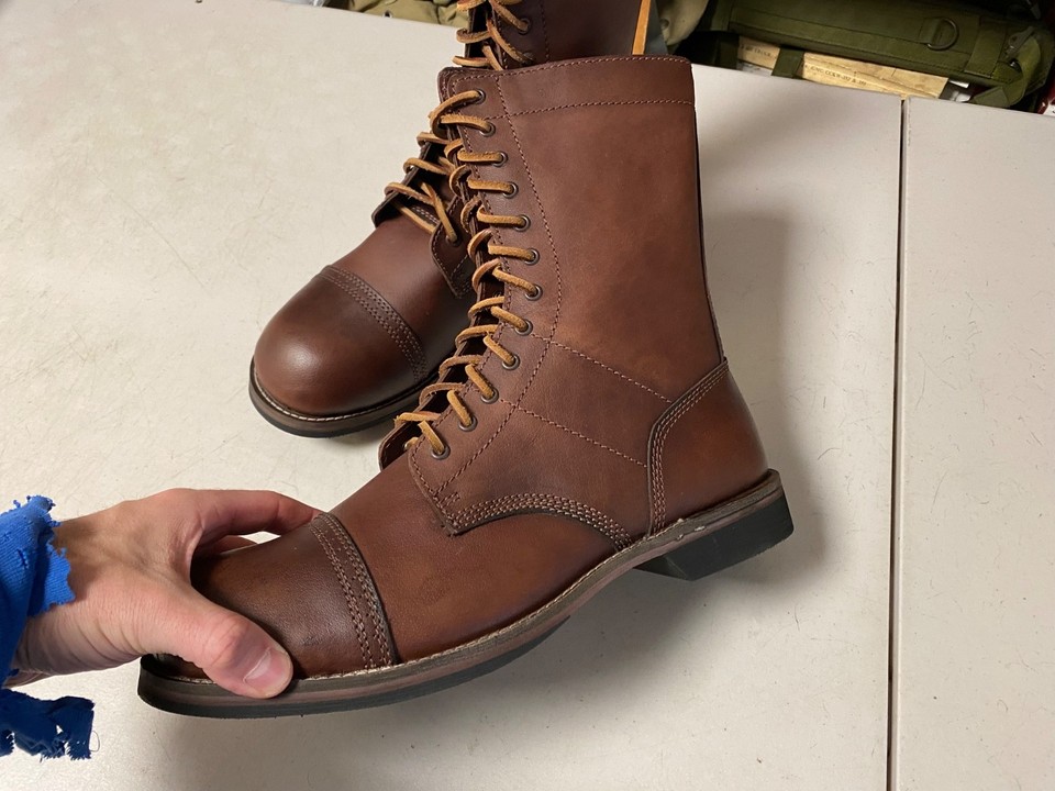 WWII US AIRBORNE PARATROOPER CORCORAN BROWN JUMP BOOTS-SIZE 13 | eBay