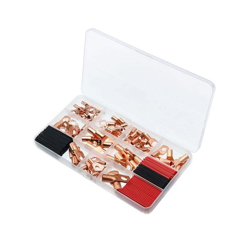 120 Copper Wire Terminal Connectors 60 Heat Shrink Tubing AWG 2-10 Lugs ...