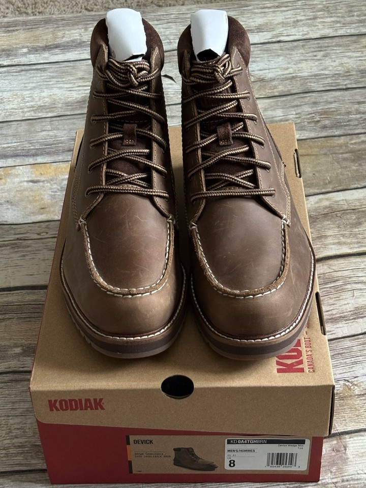 NEW Men's Kodiak Devick Wedge Boot Brown Saddleback Size 8 M Retail ...