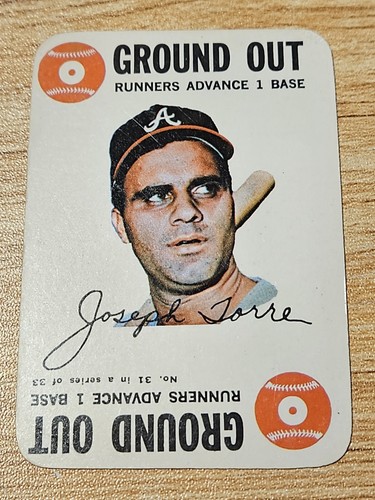1968 Topps Baseball Game Card Joe Torre #31 Ground Out Atlanta Braves ...