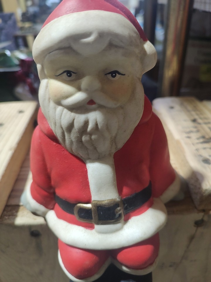 Vintage Porcelain Shelf Sitter Santa Claus Christmas Decor Rustic ...