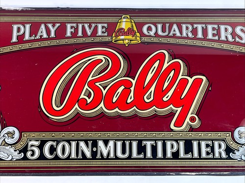 BALLY'S Slot Machine Front Glass Panel Insert 17.5” x 8” Vintage Las ...