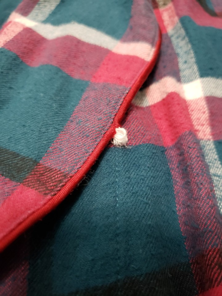 Victoria's Secret Bathrobe Women's Small Plaid Green Cotton Vintage ...