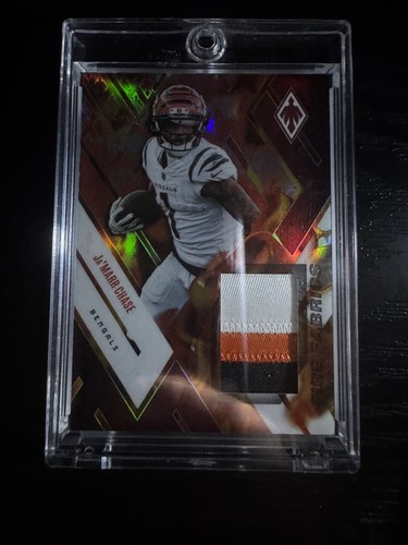 2022 Panini Phoenix Fire Fabrics Jamarr Chase Red Tri Color Patch /75 ...