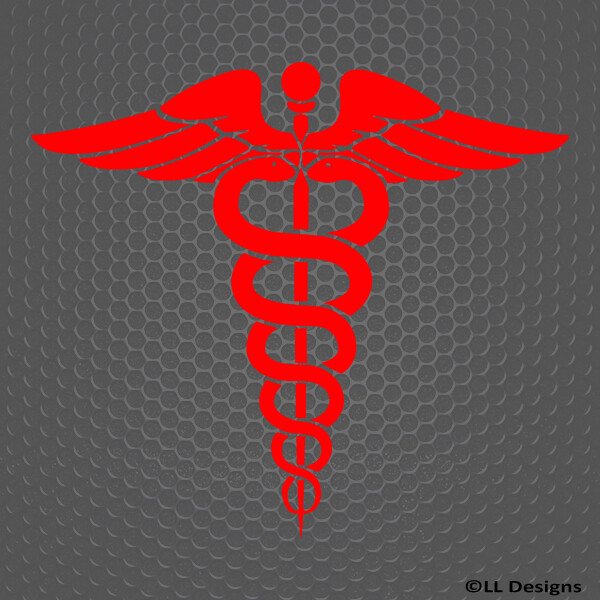 Red Caduceus Medical Symbol