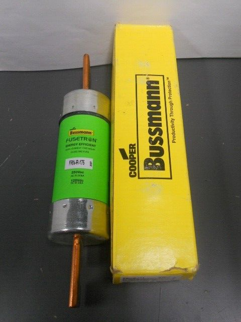 New Bussmann Fusetron FRN-R-175 175 Amp Fuse 250V Energy Efficient ...