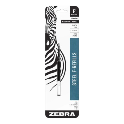 Zebra F-Refill 0.7mm Fine 1/Pk Black Ink F-301 Series F-402 Expanz ...