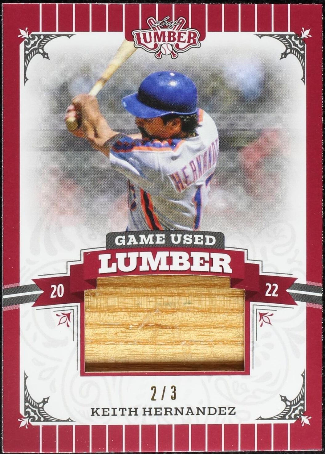 2022 Leaf Lumber - Game Used Lumber Relics Keith Hernandez #GUL-69 Red ...