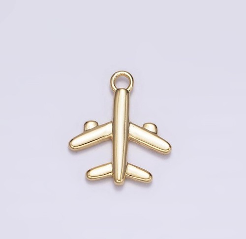 16K Gold Filled 16mm Flying Airplane Traveling Add-On Charm | eBay