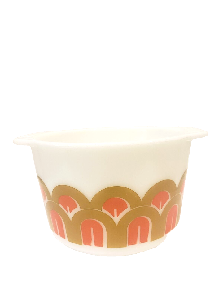 Vintage Pyrex Arches Fish Scales Designs 343 Orange 1-1/2 QT Mixing ...