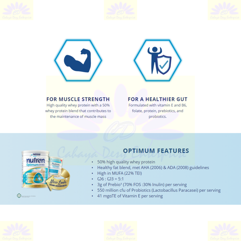 1 X Nestle Nutren Optimum Complete Nutrition Milk Vanilla Flavor 800g ...