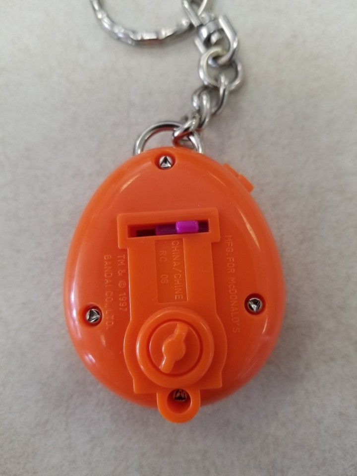 Vintage 1997 McDonald's Toy Tamagotchi Keychain Orange Blue Happy Meal ...
