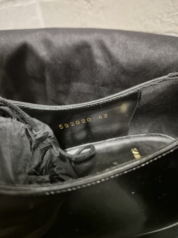 Authentic New Saint Laurent Paris YSL Noir Patent Leather Formal Shoes ...