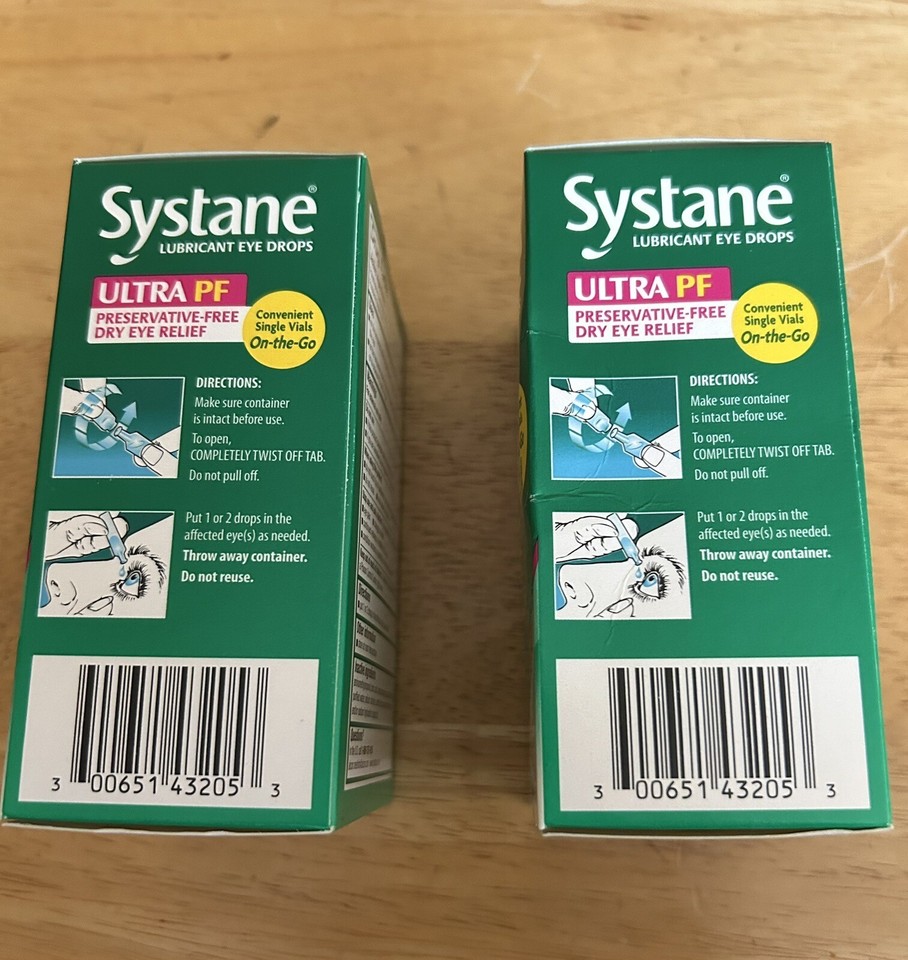 2 Box Systane Ultra 60 Lubricant Eye Drops Vials. 60x2= 120 Vials. Exp ...