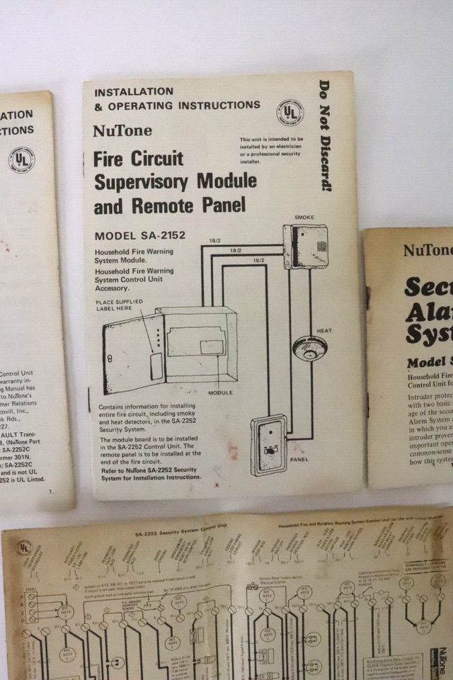 NuTone Security Alarm System Manual SA-2252 SA-2152 | eBay