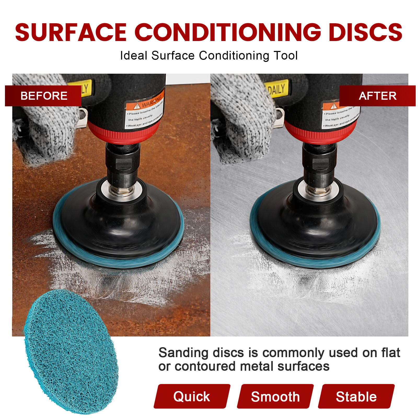 75mm Roloc Type Surface Conditioning Disc Roll Lock Quick Change Pad F ...