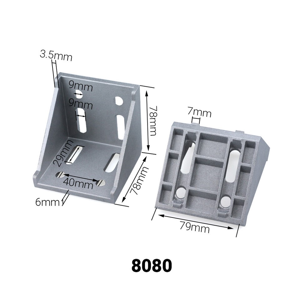 Angle Corner Bracket for 2020 2028 2430 3030 4545 6060 8080 Aluminum ...