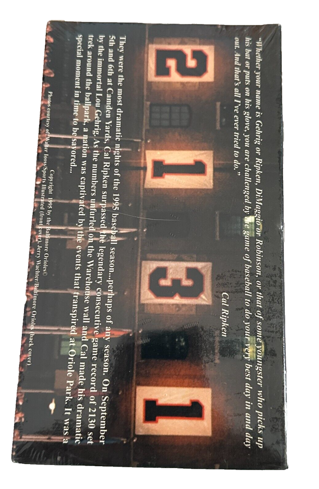 2131 Cal's Moment In Time - CAL RIPKEN VHS TAPE - 1995 - MLB Baseball ...