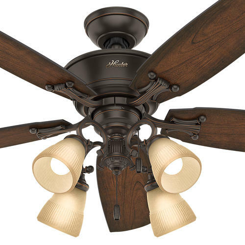 52" Onyx Bengal Burnished Cherry Indoor LED Ceiling Fan Tea Stain Glass ...