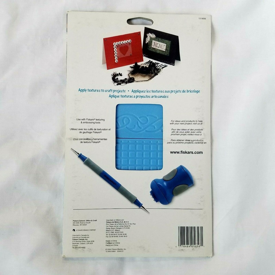 Fiskars Illusion Texture Plates w/ 4 Designs -Filigree Vines Netting ...