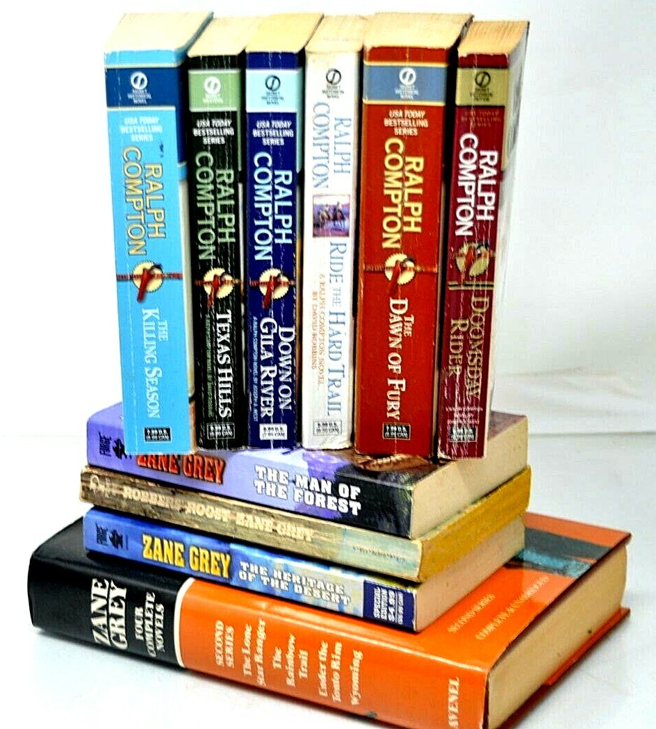 Ralph Compton & Zane Grey Lot of 10 Western Books | eBay