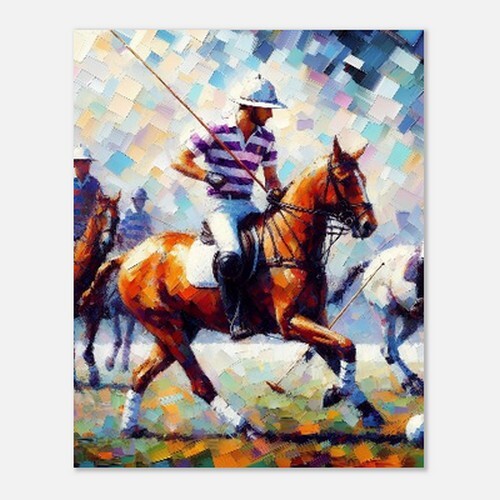 Polo Player Original Painting | Elegant Home Decor Wall Art Print 16x20 ...