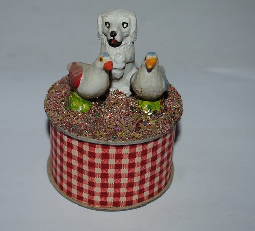 vintage German Candy container, poodle with 2 pigeons | eBay