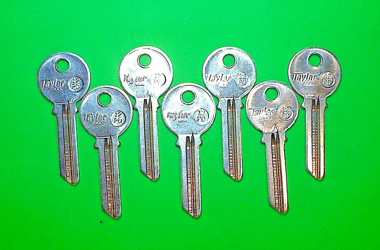 YALE TAYLOR 12PD KEYWAY, 6 PIN KEY BLANKS, LOT OF (7), NOS - LOCKSMITH ...