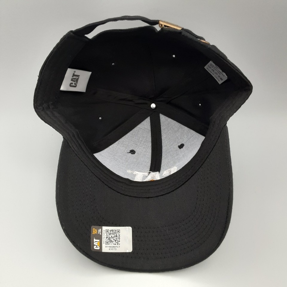 Official Caterpillar CAT Hat Advertising Cap Black White Script Logo ...