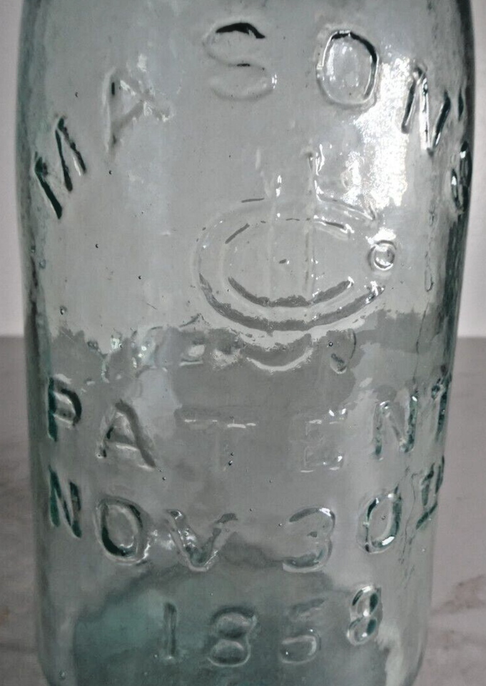 Rare MASON'S PATENT NOV. 30TH 1858 Consolidated Fruit Co. Clyde, NY ...