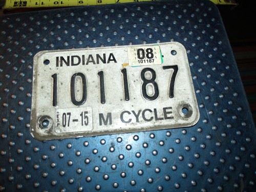 Vintage Motorcycle License Plate Ind. | eBay