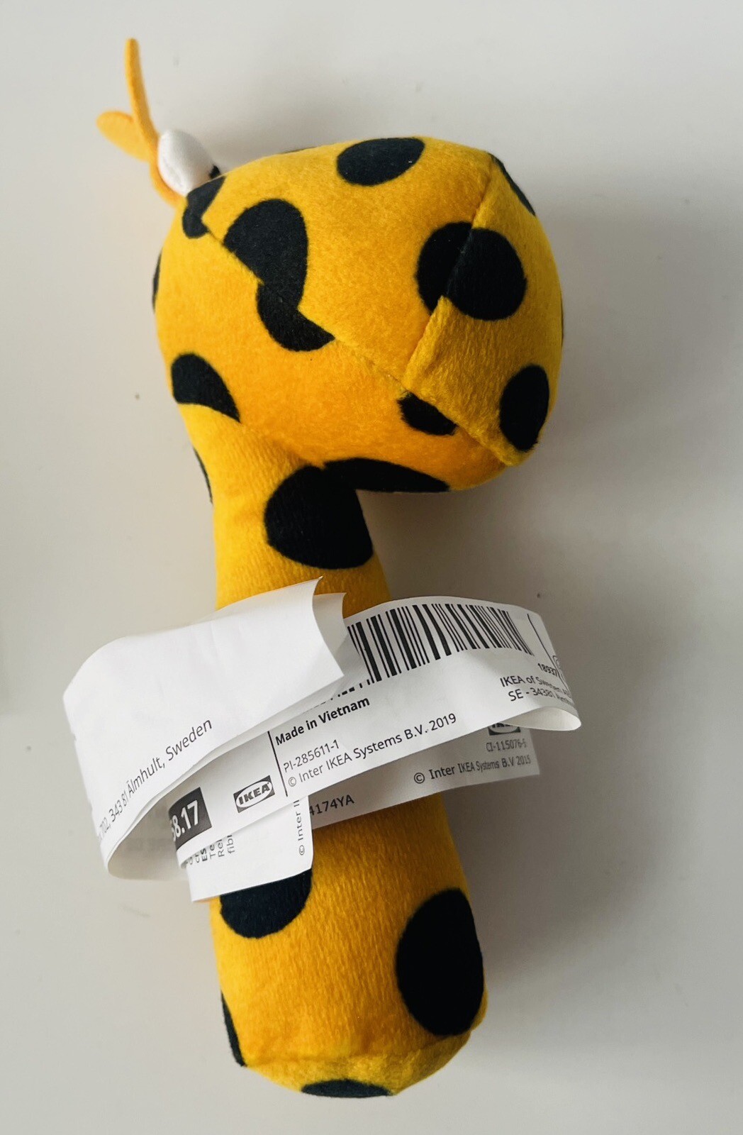 Ikea KLAPPA Rattle Yellow Blaclk Giraffe 6" Rattle Toy New | eBay