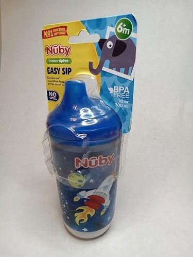Nuby 10 Oz. No-Spill Insulated Light Up Gray Easy Sippy Cup OPEN BOX ...