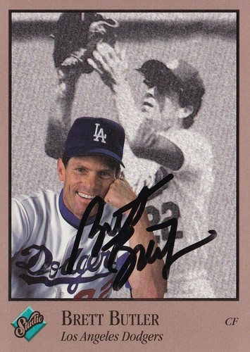 1992 Studio Baseball Card #41 Brett Butler Autograph Signed Los Angeles ...