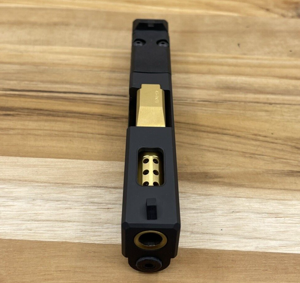 For Glock 43 43x Complete Slide Lighting Ported RMSc Cut PORTED GOLD ...
