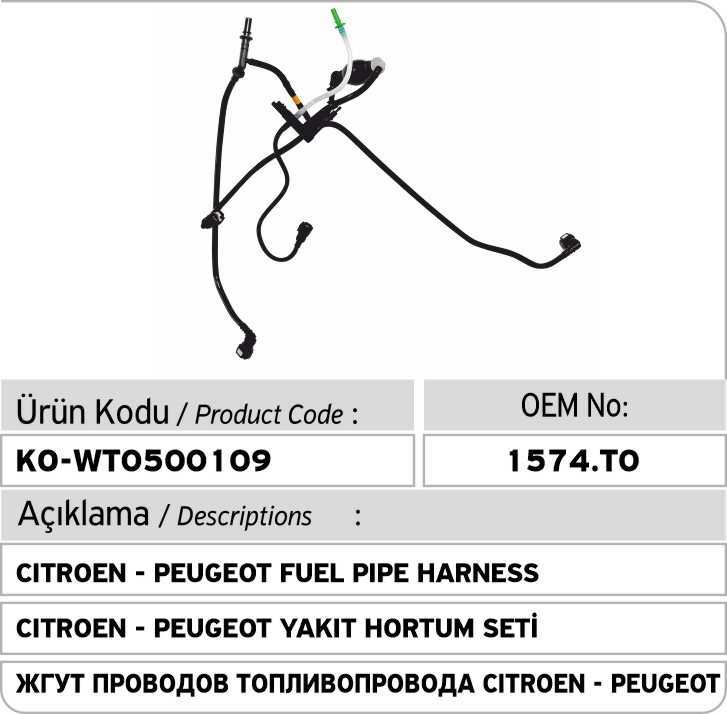 PEUGEOT 207 1.4 HDI FUEL PIPE HOSE HARNESS PIPES & HAND PRIMER PUMP ...