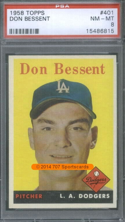 1958 Topps 401 Don Bessent PSA 8 (6815) | eBay