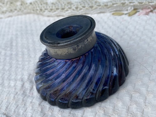 Antique Victorian Glass Swirl Dome India Ink Inkwell Bottle | eBay