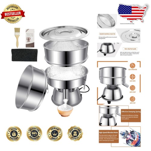 Vibrating Sieve Shaker Machine with Dual Screens for Efficient Powder ...