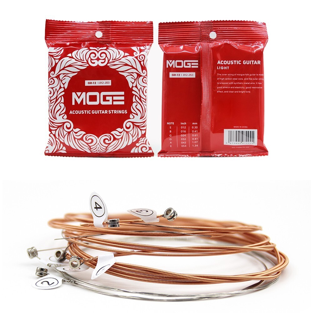 MOGE GR12 Acoustic Guitar String Folk Guitar Strings 012-053 1 Set ...