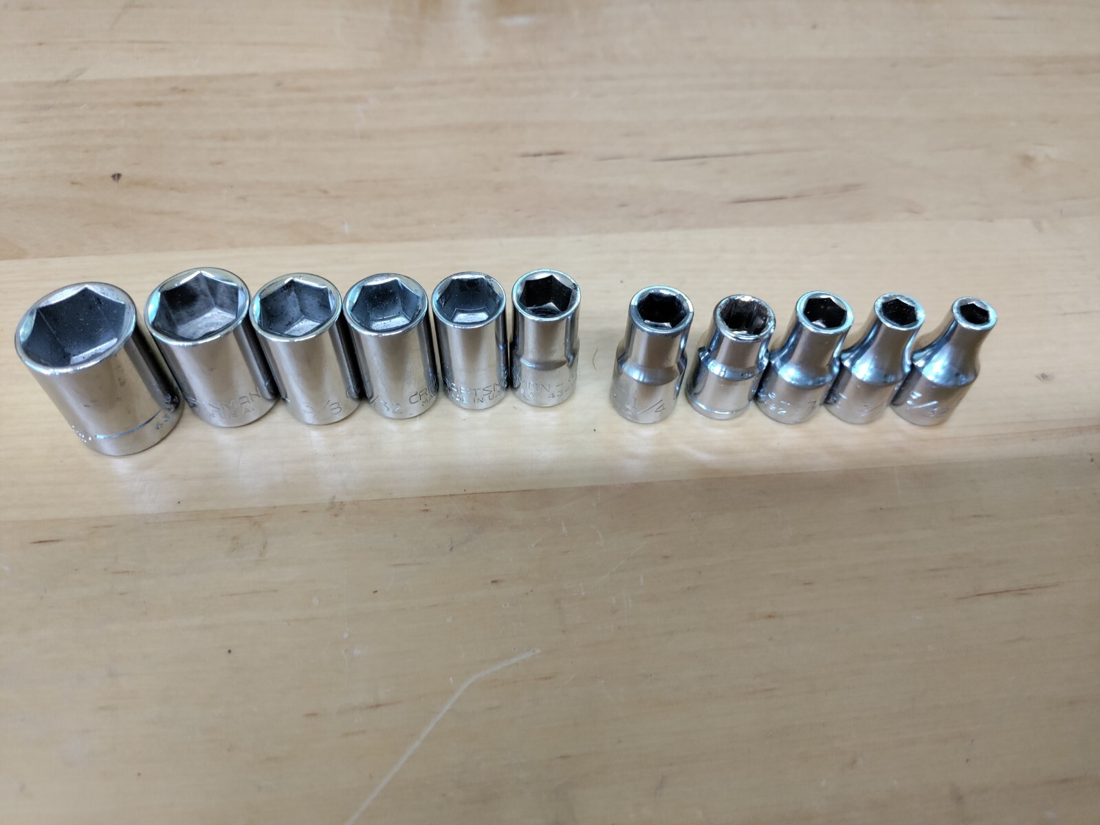 Craftsman 10 Pc 1/4 Drive SAE Short Socket Set | eBay