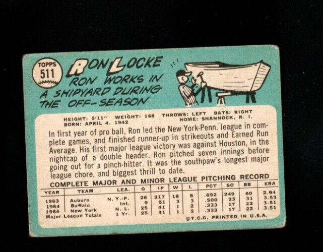 30858* 1965 Topps # 511 Ron Locke | eBay