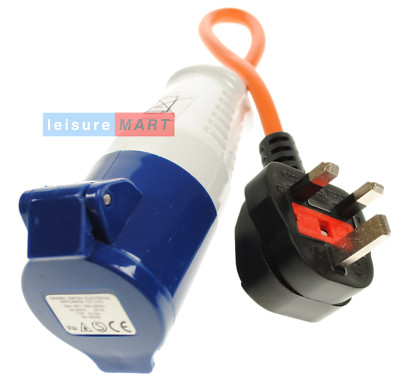 UK Hook Up Site Lead Adapter 3 Pin Mains Conversion Lead Plug Caravan ...