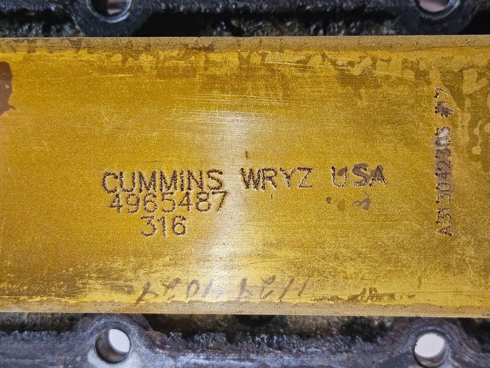 Cummins ISX 15 Diesel Engine Oil Cooler 4965487 and Housing 4965895 OEM ...