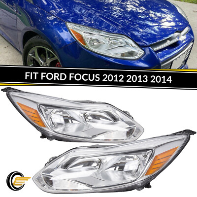 Fit 2012-2014 Ford Focus Headlights HeadLamp Assembly Left+Right Light ...