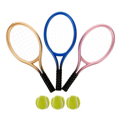 3 Sets Simulated Tennis Toy Mini Racket Photography Props House Sports ...