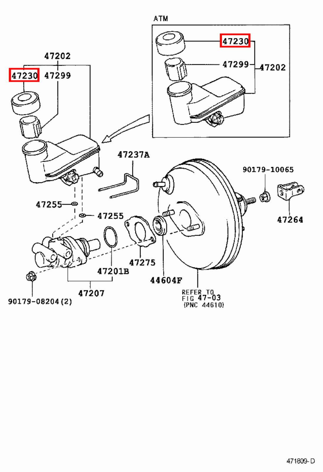 Genuine Lexus RX300 MCU15 RX350 GGL15 GGL10 Brake Master Cylinder ...