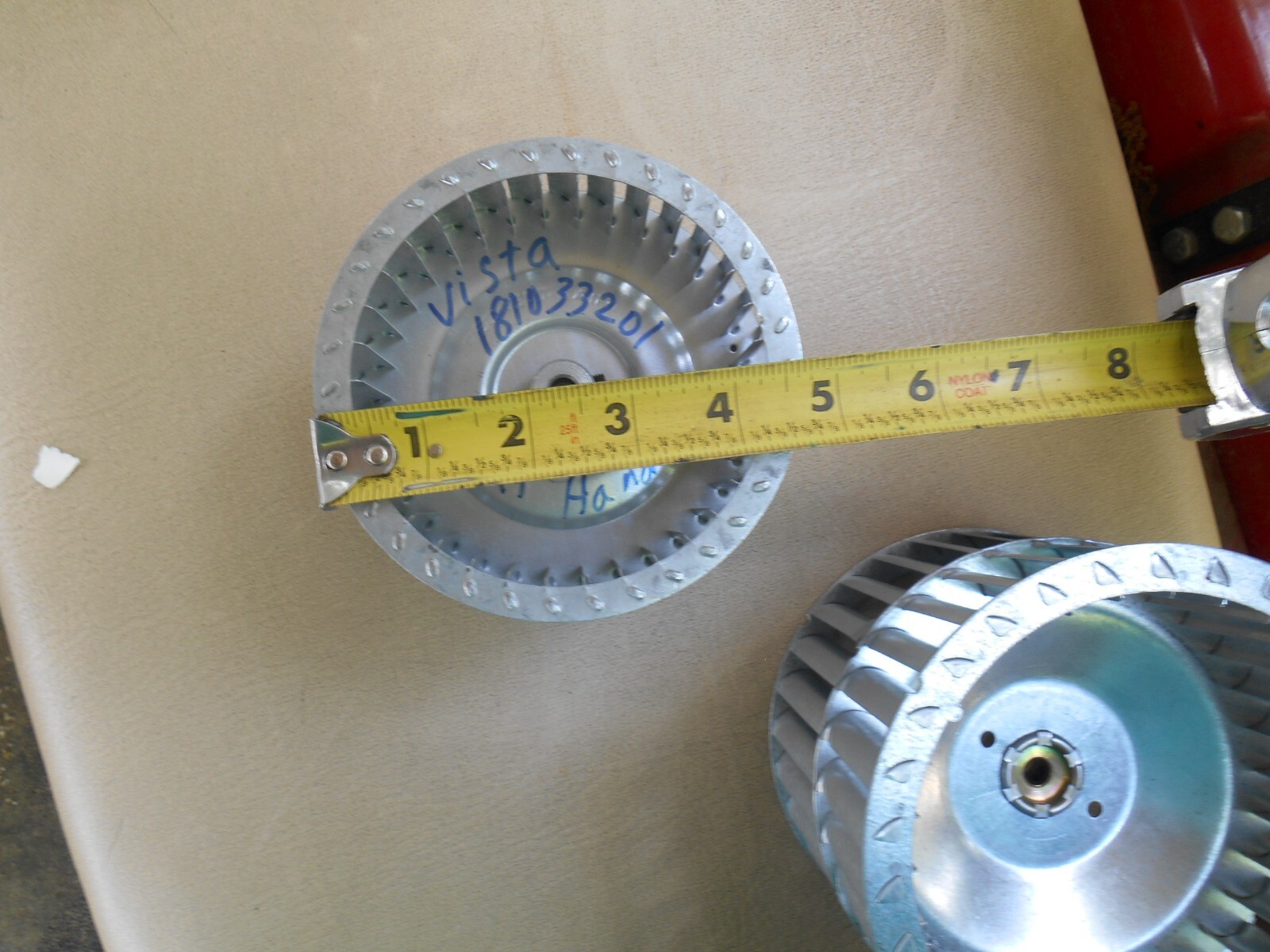 Double Blower Squirrel Cage Wheel/Fan, 5 3/4" x 4 15/16" x 5/16" Arbor ...